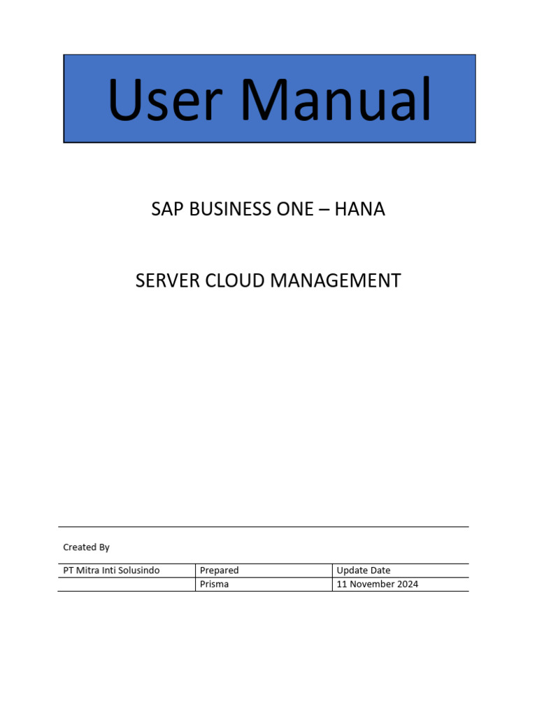 User Manual - Server Cloud Management | PDF