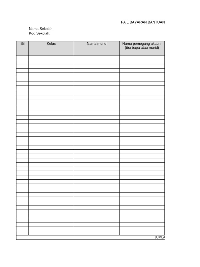 Template Fail Bayaran Bap Melalui Maybank | PDF