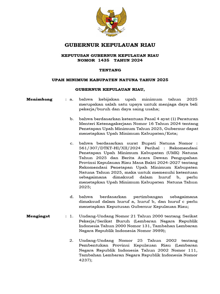 SK Umk Natuna Tahun 2025 | PDF