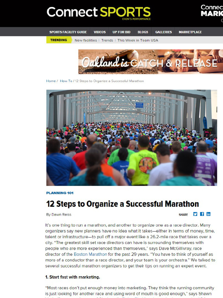 CONNECT+SPORTS 12+Steps+to+Organize+a+Successful+Marathon | PDF
