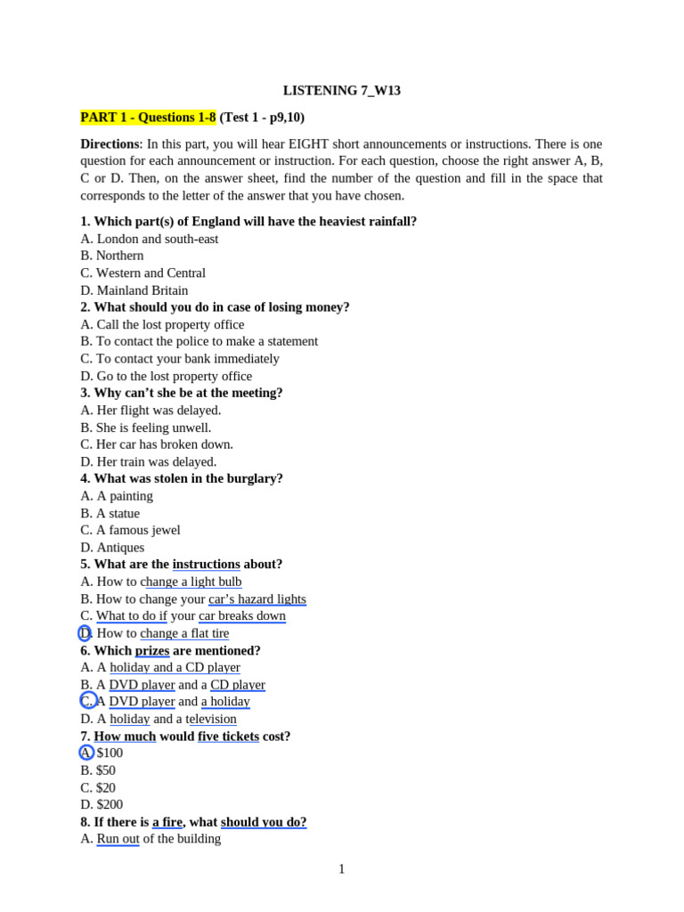 Listening Reading 7_W13 | PDF