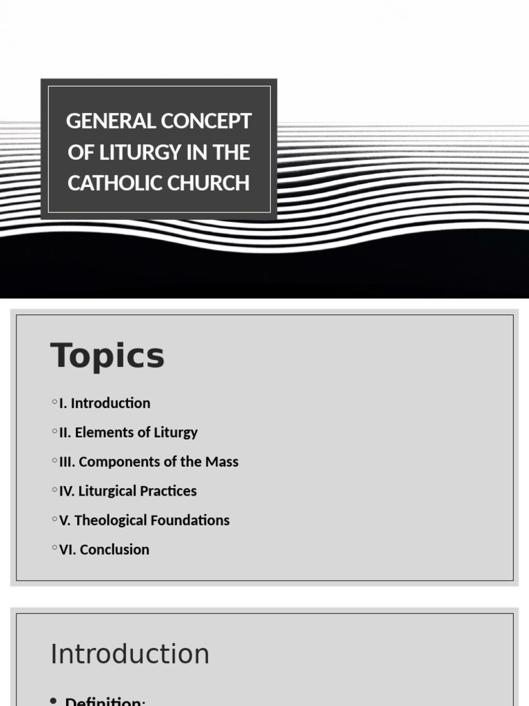 General Concept of Liturgy in The Catholic Church | PDF | Mass (Liturgy ...