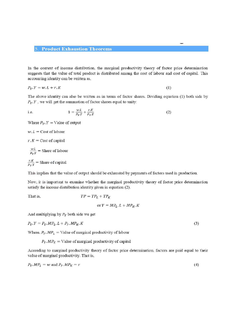 Product Exhaustion Theorem | PDF