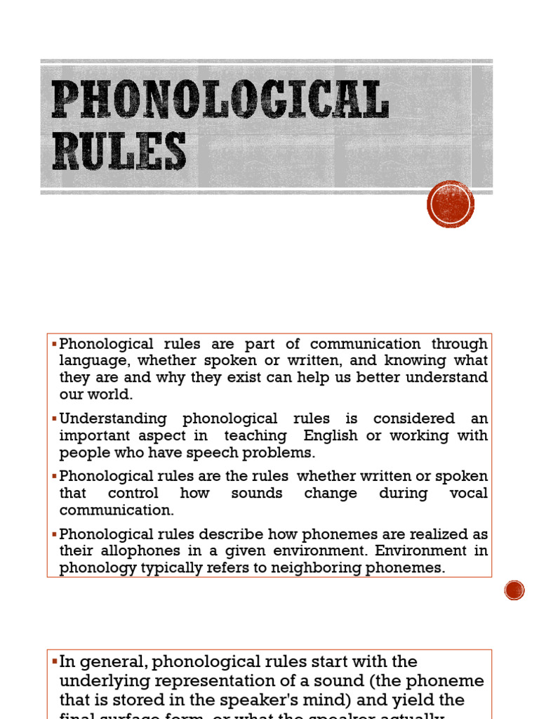 PHONOLOGICAL-RULES-1 | PDF | Phonology | Stress (Linguistics)