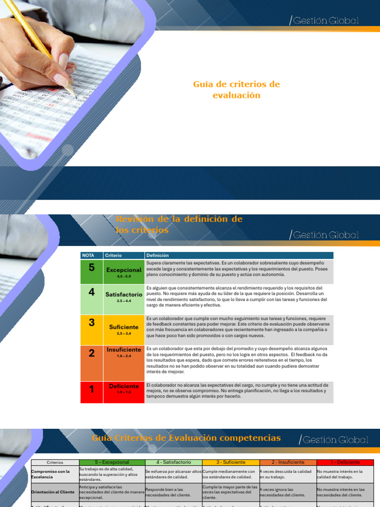 Guia Criterios de Evaluacion | PDF | Liderazgo | Cliente