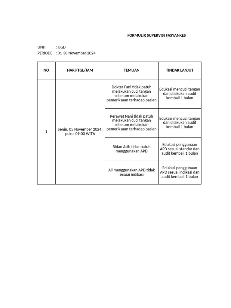 Formulir Monitoring 1 | PDF