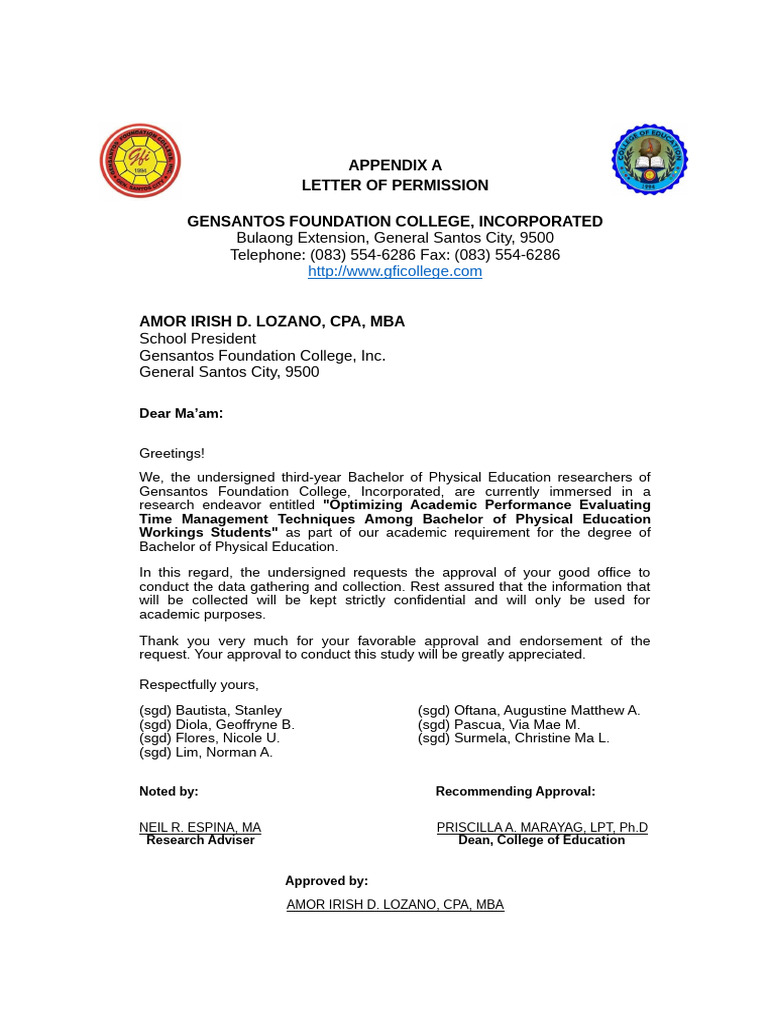 APPENDIX LETTERS | PDF | Survey Methodology | Cognition