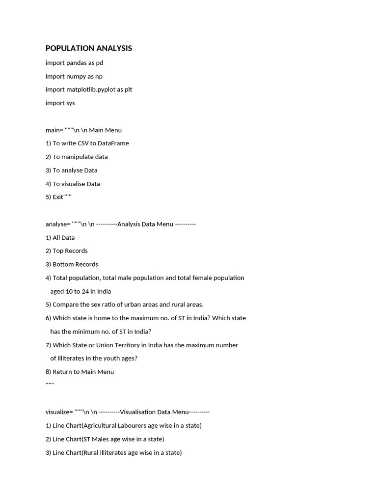 India Population Data Analysis | PDF