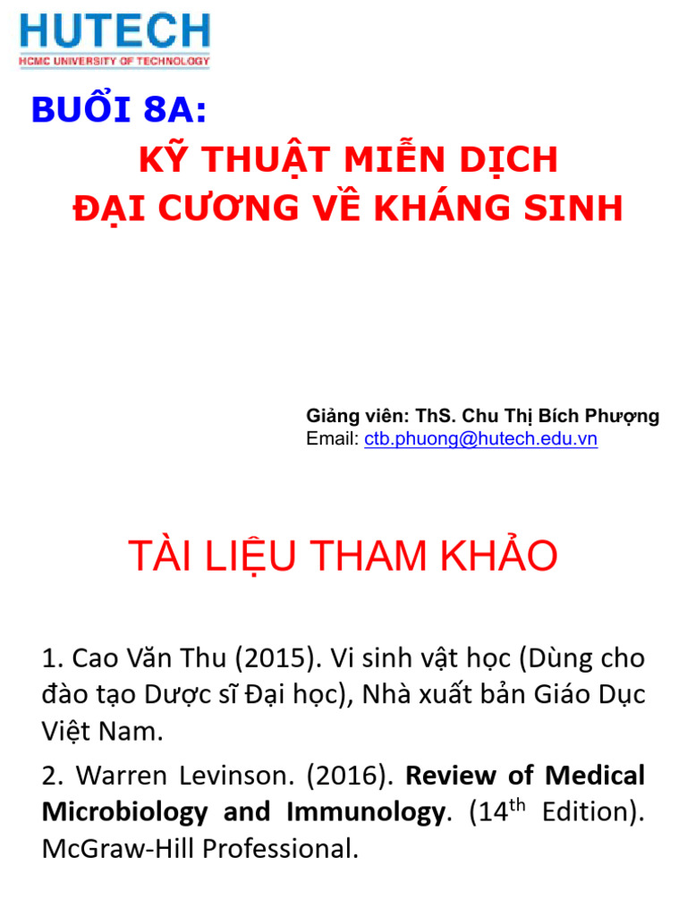 Buoi 8 - KT Mien Dich, Dai Cuong Ve Khang Sinh | PDF