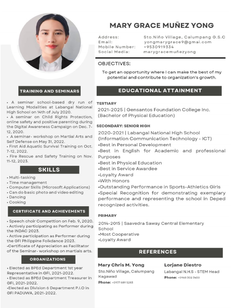 Yong (Resume & Application Letter) | PDF
