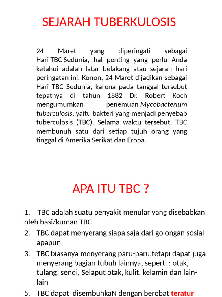 Sejarah Tuberkulosis | PDF