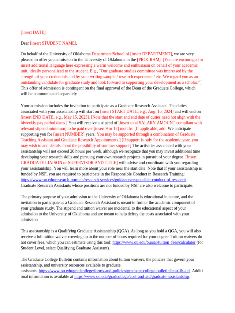 GC Ga Offer Letter Gra With Admission | PDF | Payroll | Public Finance