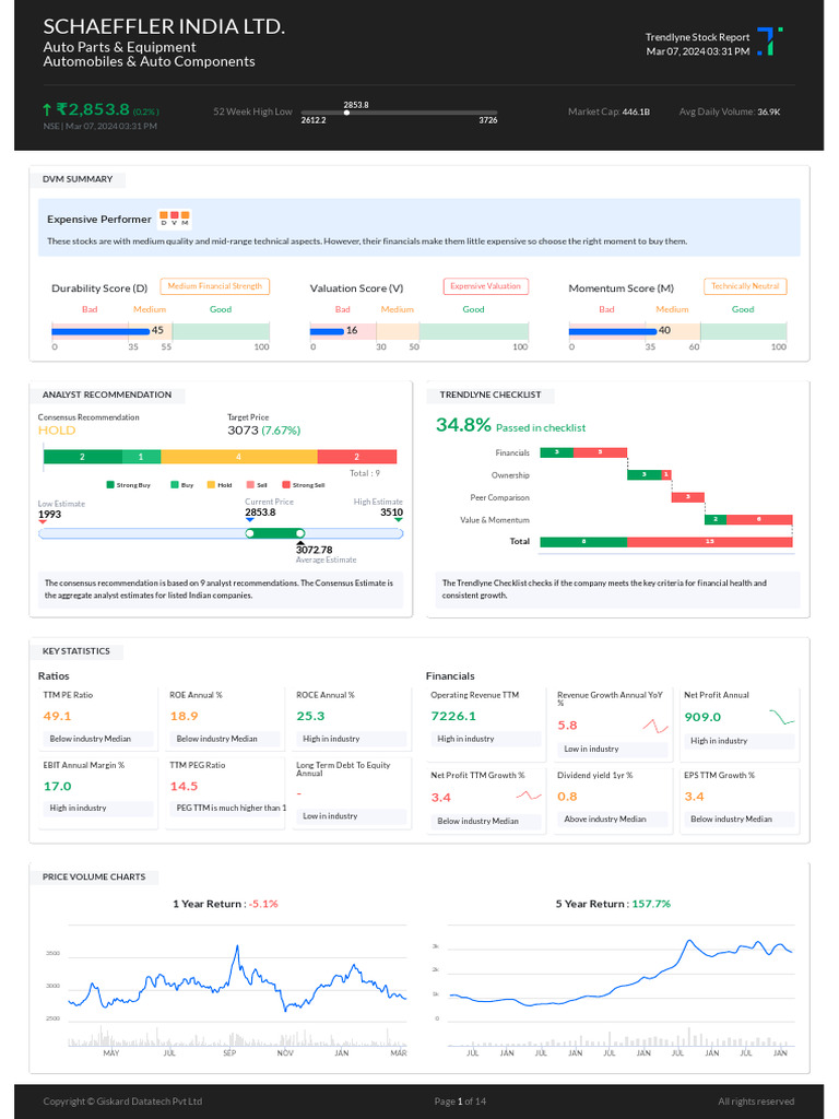 SCHAEFFLER StockReport 20240310 1554 | PDF | Economies | Investing