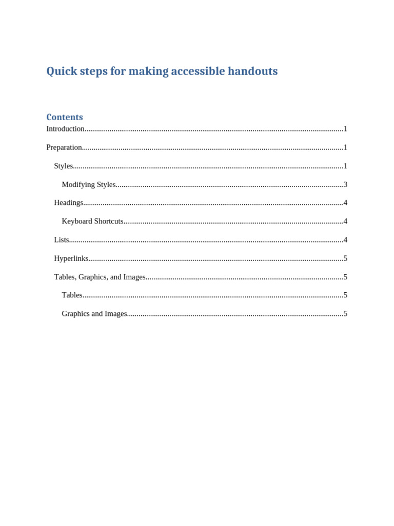 Accessible Handouts | PDF | Microsoft Word | Control Key
