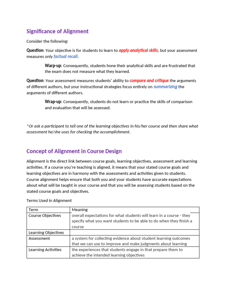 Significance of Alignment | PDF