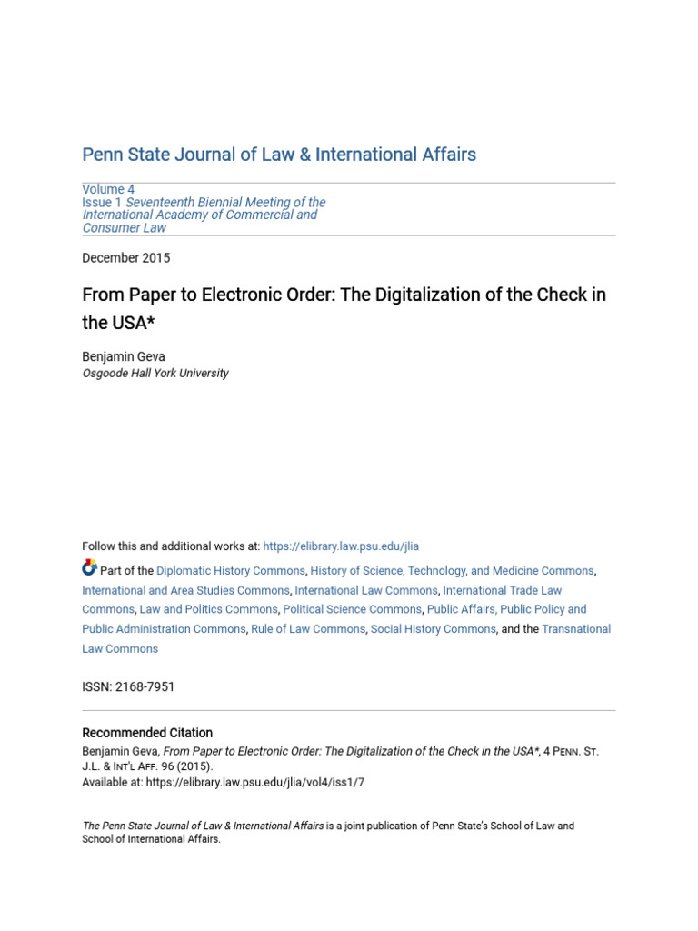 Ben Geva From Paper To Electronic Order The Digitalization of The | PDF ...
