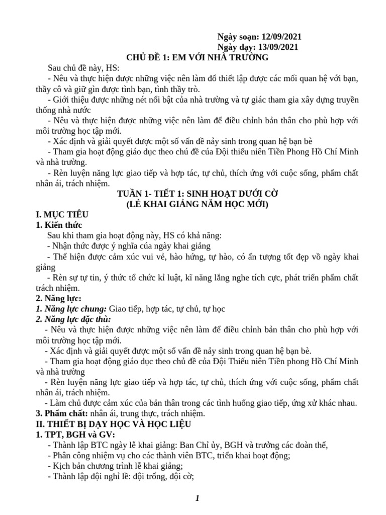 Ga CC+SHL HĐTN 6 (KNTT) . | PDF