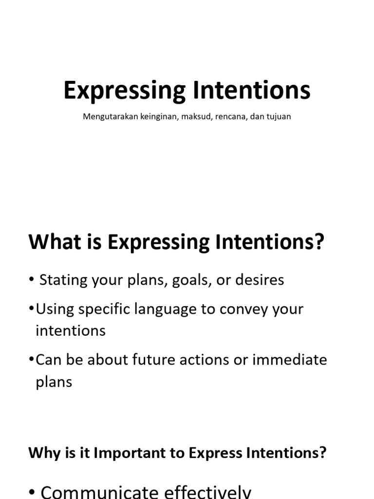 Expressing Intentions | PDF