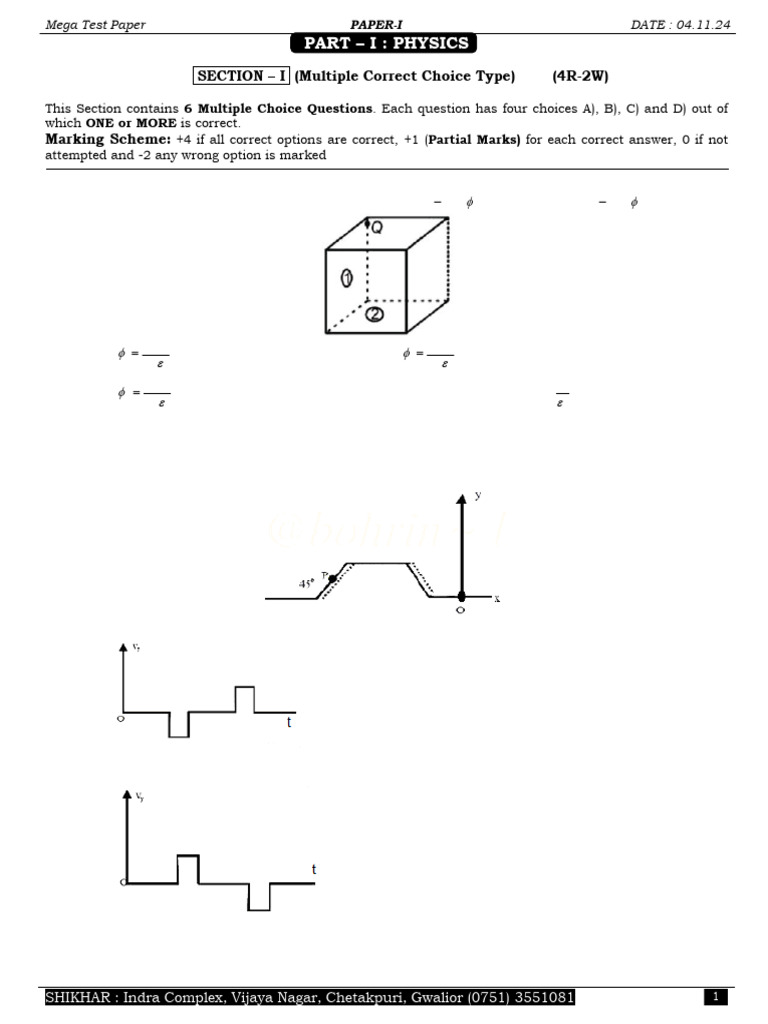 PCM Test Paper (With Answers) 04.11.24 | PDF | Capacitor ...