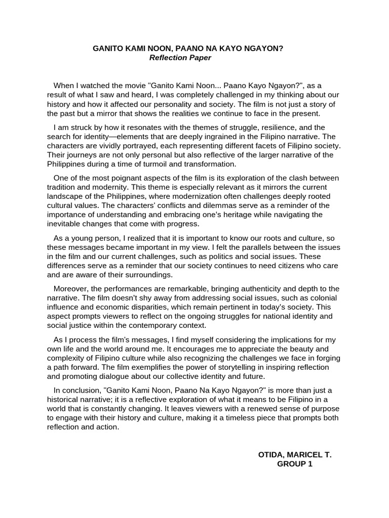 Sa Panonood Ko NG Pelikulang | PDF | Narrative | Identity (Social Science)