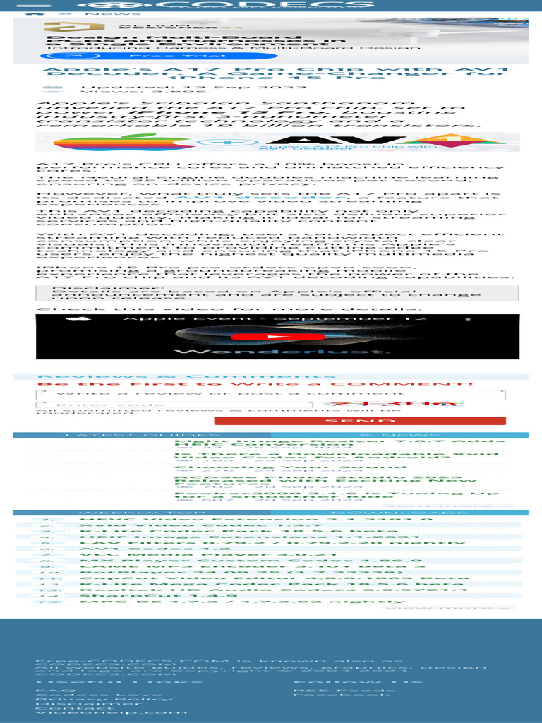 Apple's A17 Pro Chip With AV1 Decoder A Game-Changer For Iphone 15 Pro | PDF | Codec | I Phone