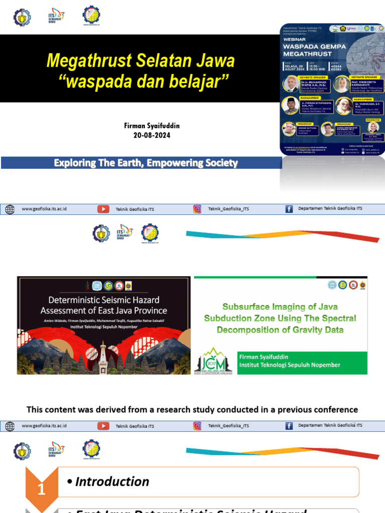 Waspada Gempa Megathrust 20-08-2024 - Materi Webinar Teknik Geofisika ITS | PDF | Earthquakes ...
