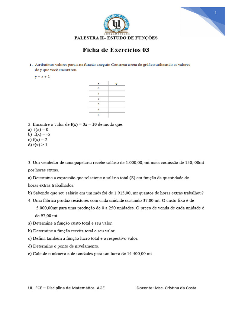 Ficha de Atividade III | PDF