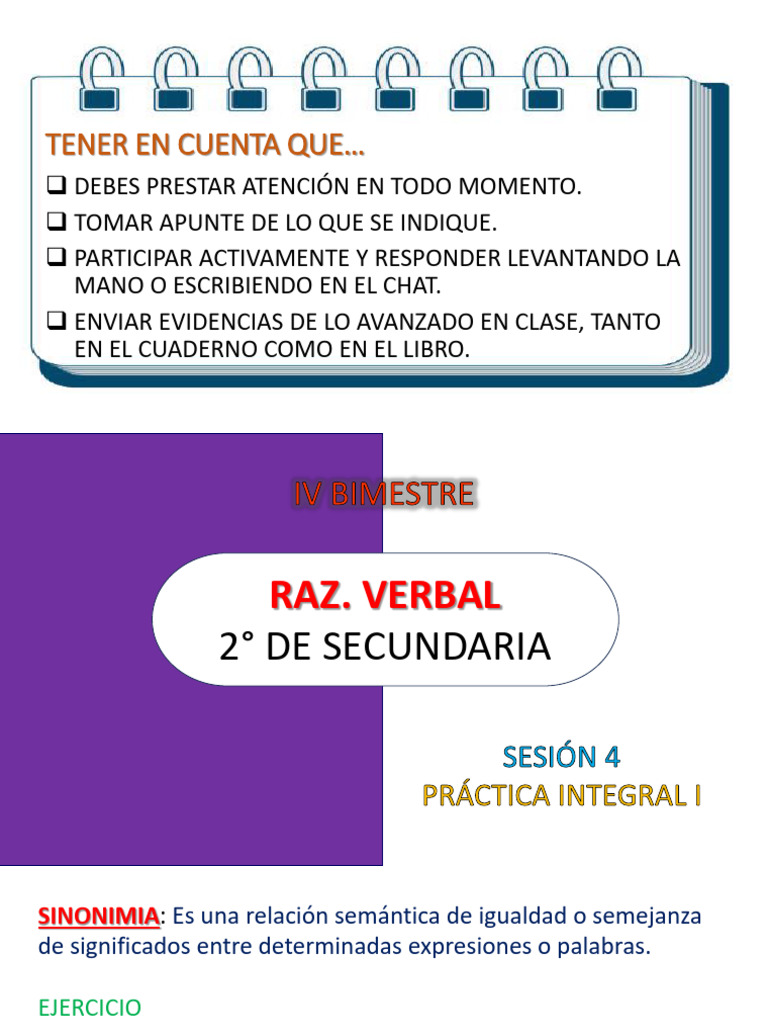2sec. Clases de Raz. Verbal | PDF