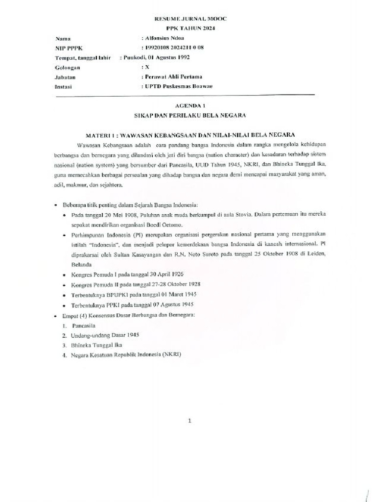 RESUME MATERI PPPK 2024 Alfonsius Ndoa | PDF