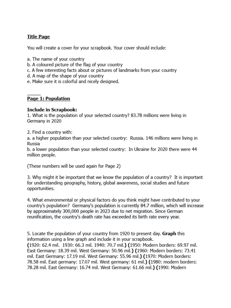 Matvii Kolomiiets - Geography Scrapbook - Title Page & Page 1 | PDF
