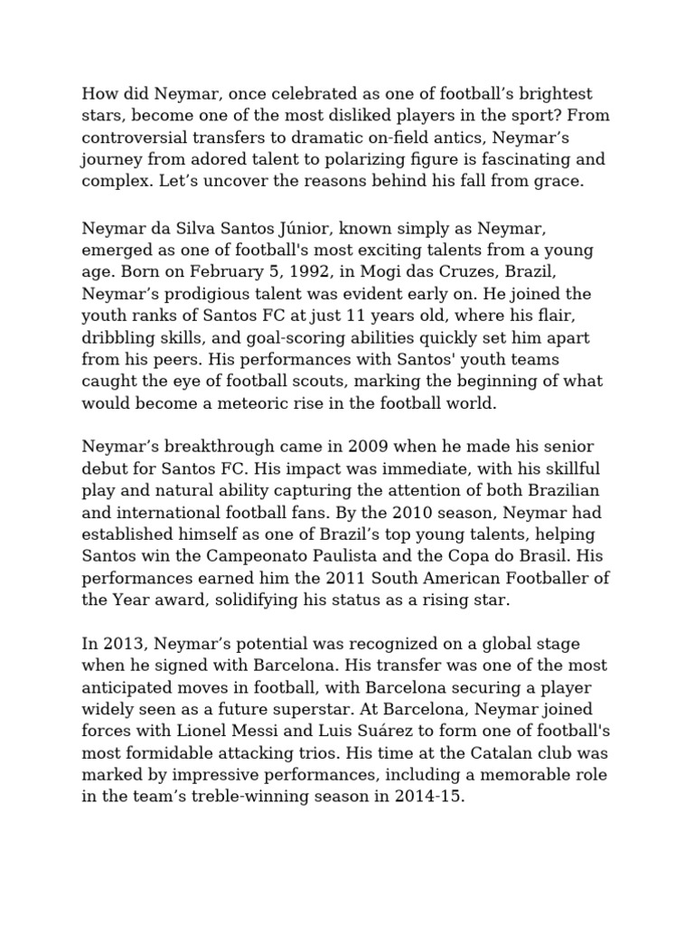 Neymar's Fall from Grace in Football | PDF | Fc Barcelona | Association ...