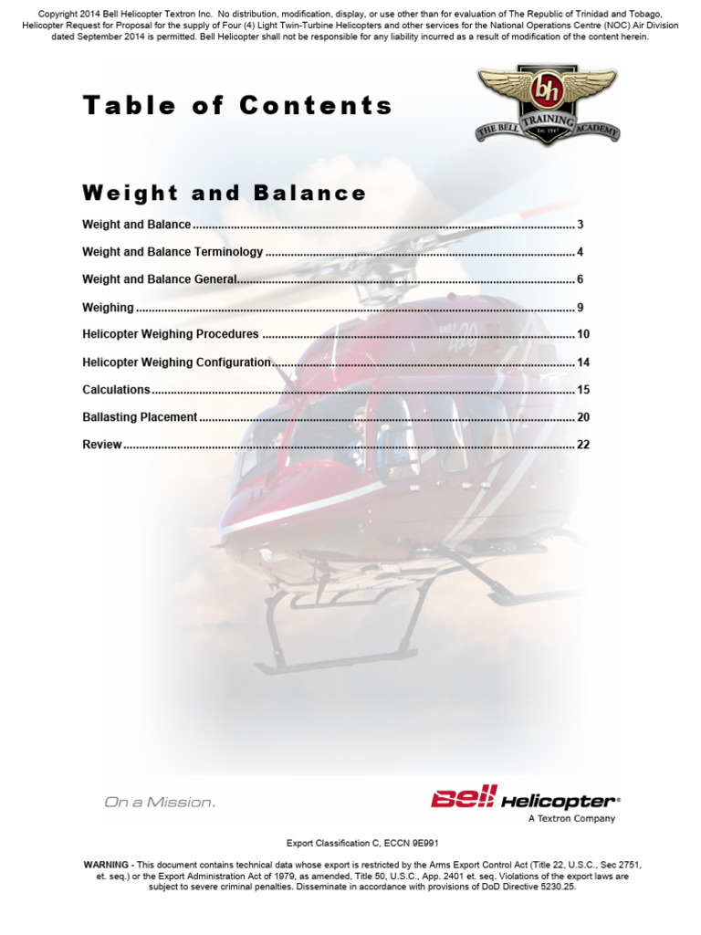 Helicopter Weight and Balance Guidelines | PDF | Aerospace | Aerospace ...