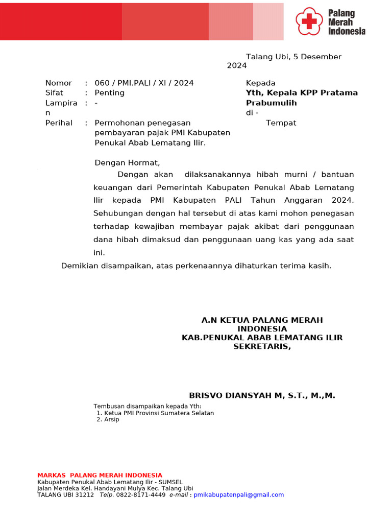 Surat Pmi 2 | PDF