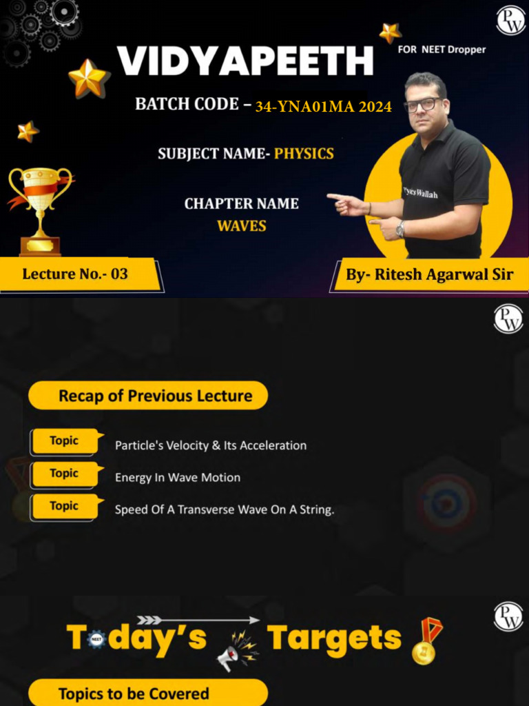 Waves - 03 - Class Notes - 34-YNA01MA 2024 | PDF