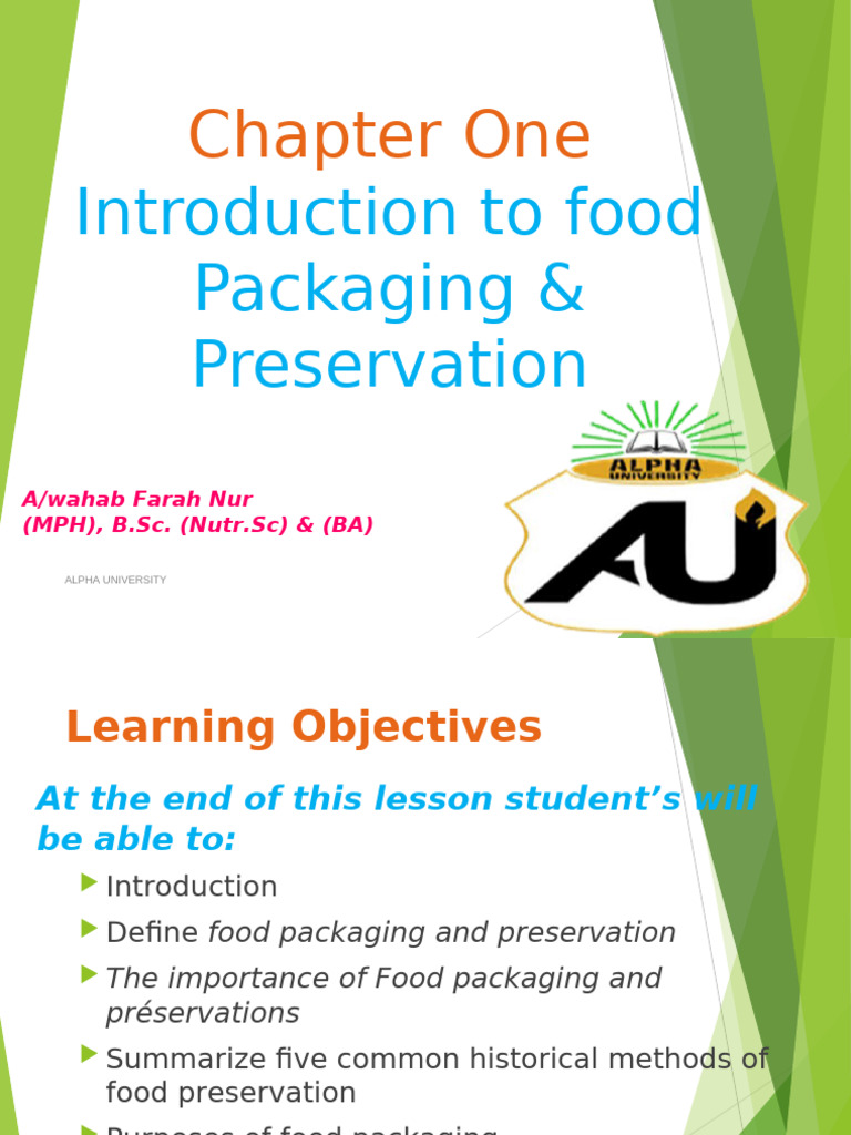 Chapter One Introduction To Food Packaging and Preservation | PDF ...
