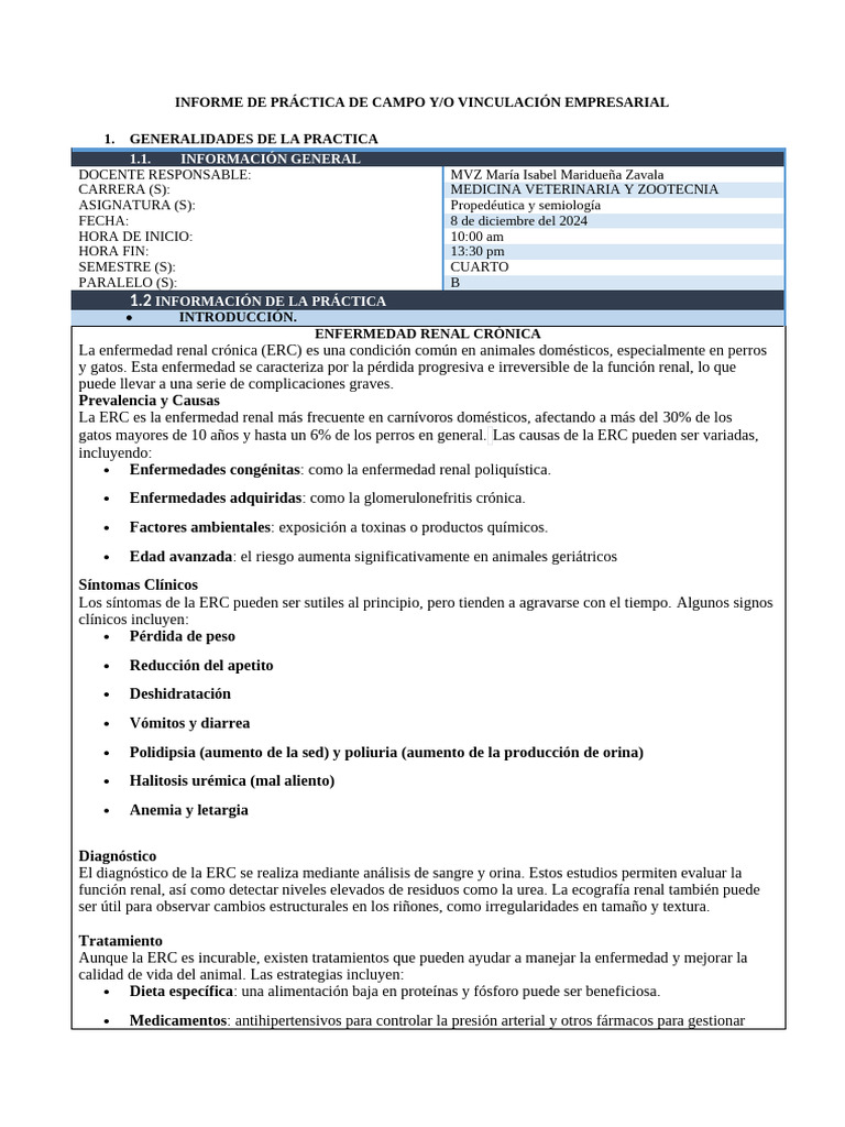 informe de propedeutica cris | PDF | Enfermedad renal crónica | Especialidades Medicas