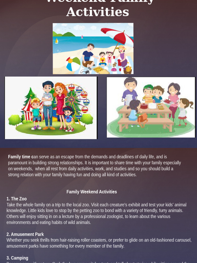 Weeknd Family Activities | PDF | Zoo | Campsite