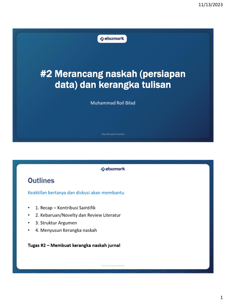 Kerangka Naskah Jurnal: Struktur dan Kebaruan | PDF