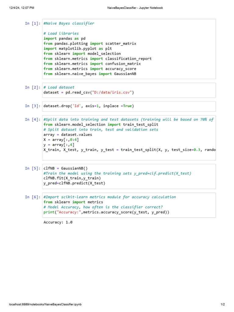 NaiveBayesClassifier - Jupyter Notebook | PDF | Artificial Intelligence | Intelligence (AI ...