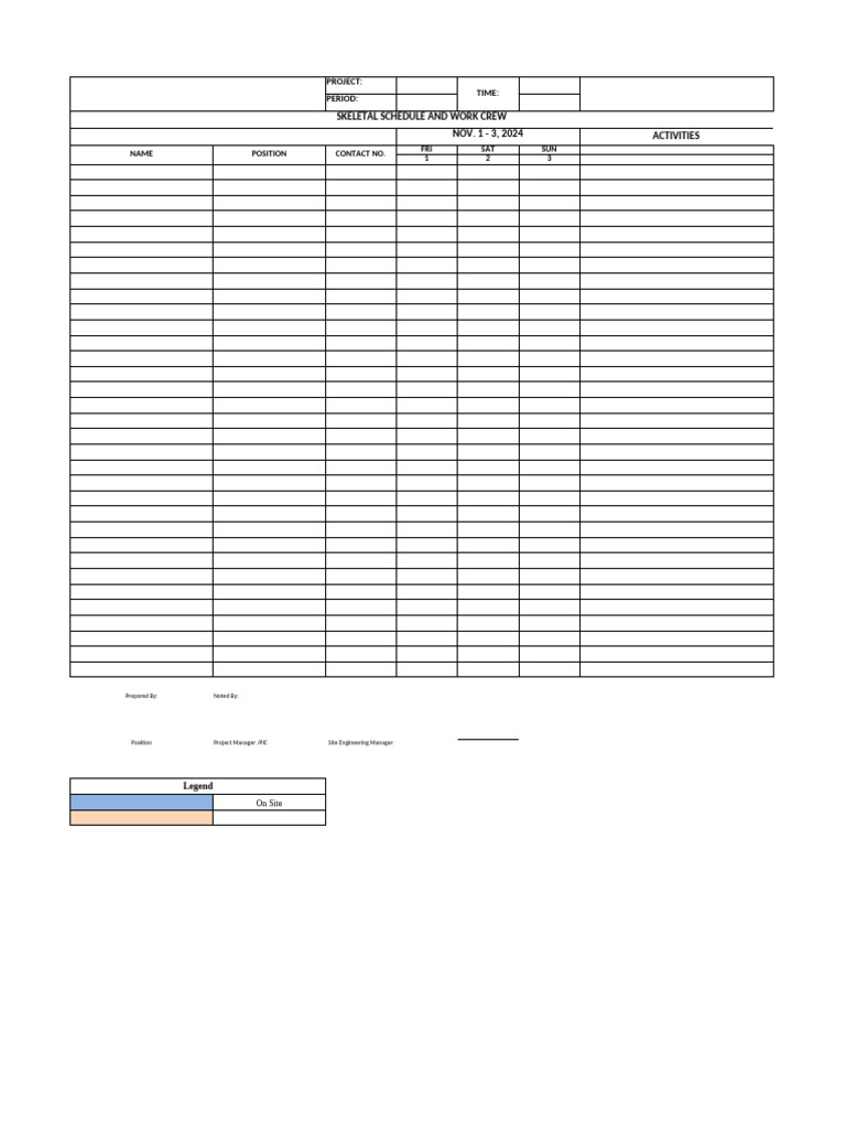 Skeletal Schedule | PDF