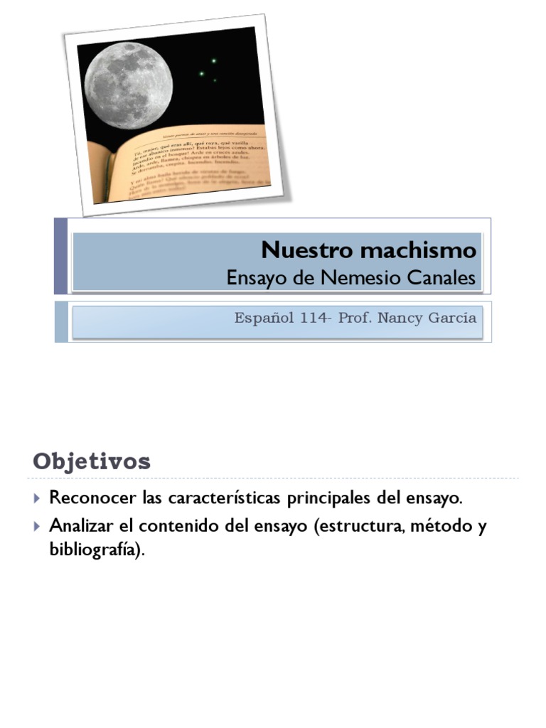 Nuestro Machismo Nemesio Canales | PDF | Machismo | Ensayos Nuestro Machismo Nemesio Canales | PDF | Machismo | Ensayos