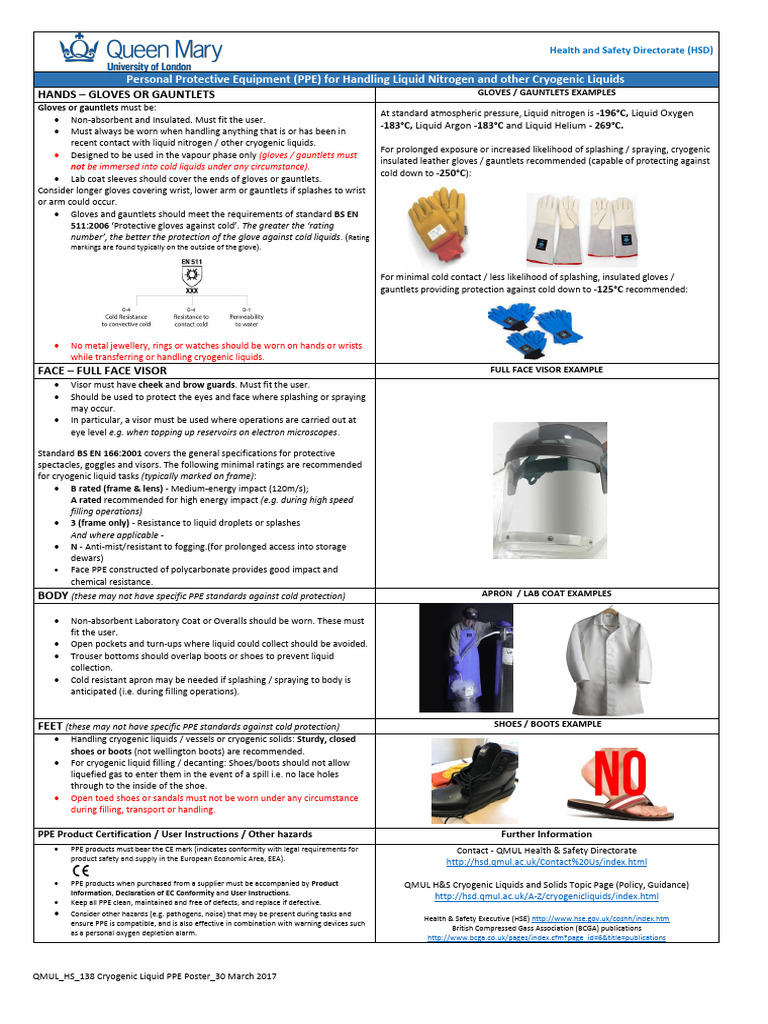QMUL_HS_138_Cryogenic-Liquid-PPE-Poster_V1_06.04.2017 | PDF | Personal ...