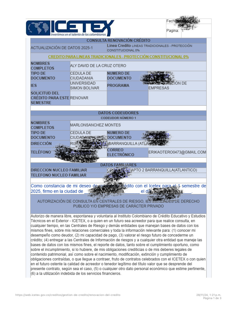 Renovar - ICETEX | PDF | Crédito | Finanzas y dinero