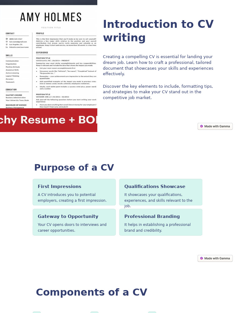 How To Write A CV.1712279143956 | PDF | Mentorship | Human Communication