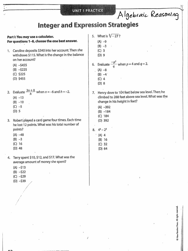 Algebraic Reasoning | PDF