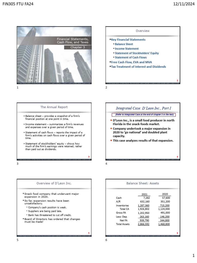 Fin305 Ftu Fa24 Ch03 Slides | PDF | Retained Earnings | Dividend