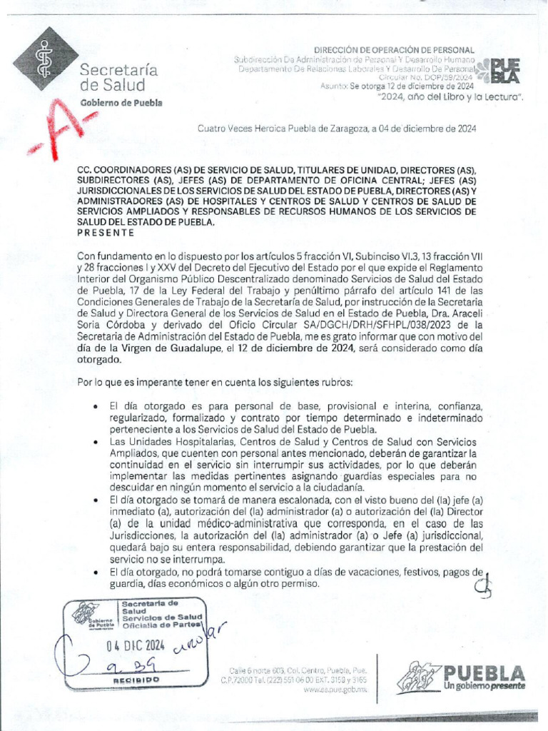 Circular 12 Dic 2024 | PDF