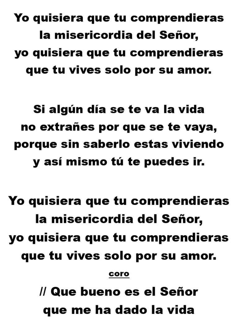 Que Bueno Es El Señor Letra. | PDF