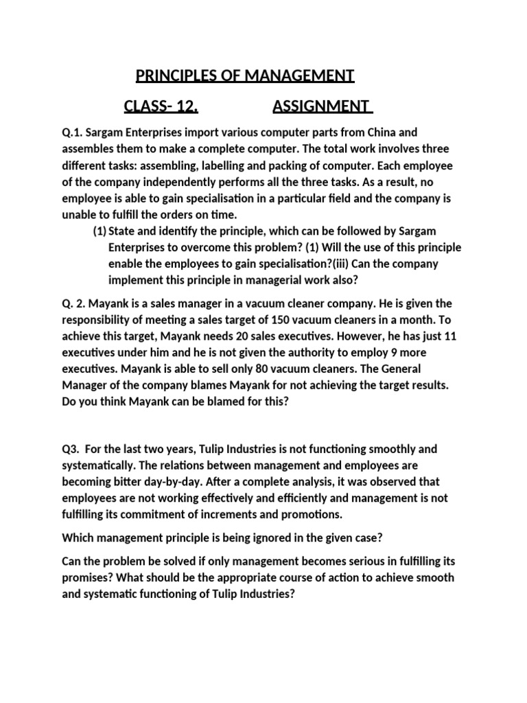 Principles of Management Assignment 2022 | PDF | Turnover (Employment ...