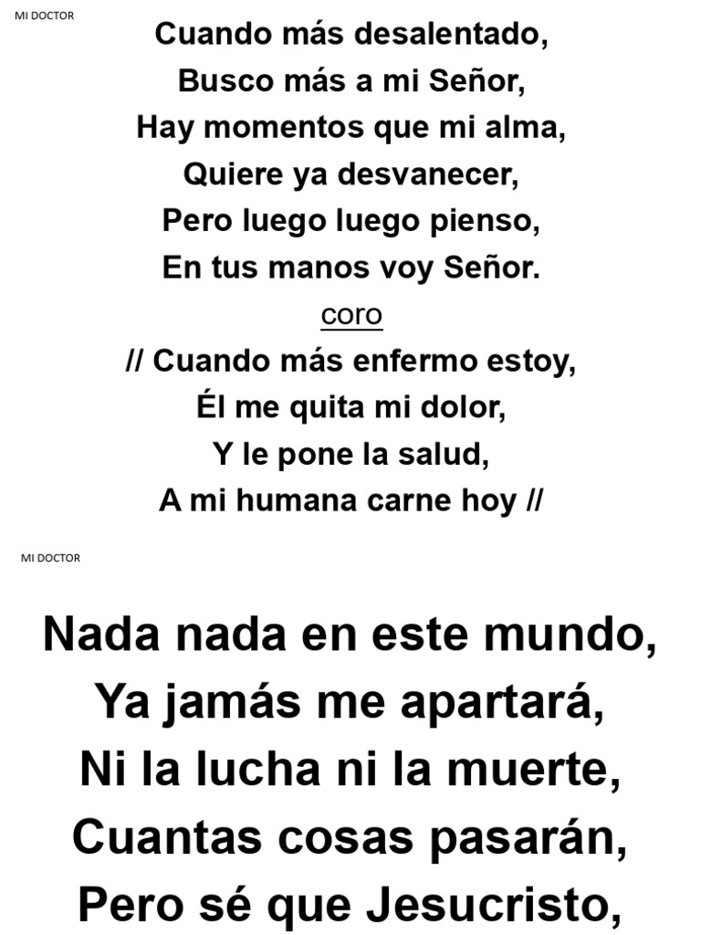 Mi Doctor Letra | PDF
